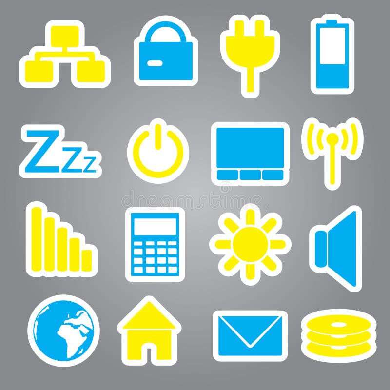 Laptop and Pc Indication Stickers Eps10 Stock Vector - Illustration of ...
