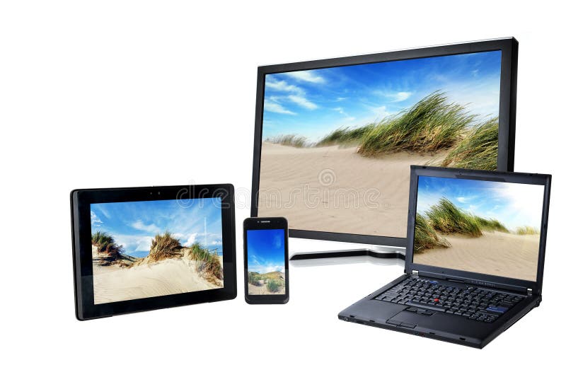 Computer, Laptop, Mobile Phone and Digital Tablet Pc Stock Illustration ...