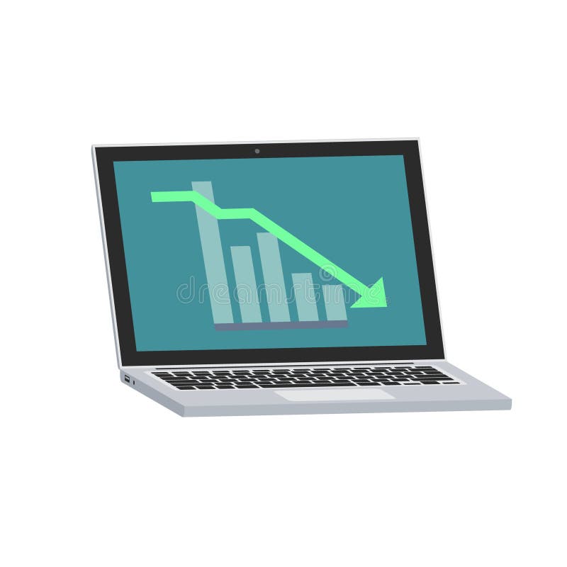 Laptop.Performance down stock vector. Illustration of vector - 218011480