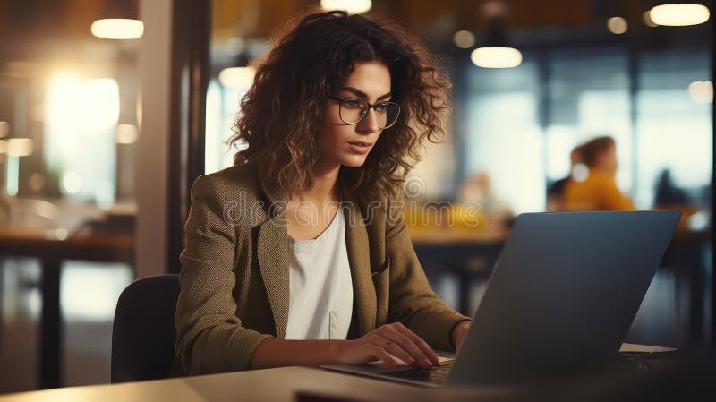 Laptop Person on Computer Office Stock Illustration - Illustration of ...