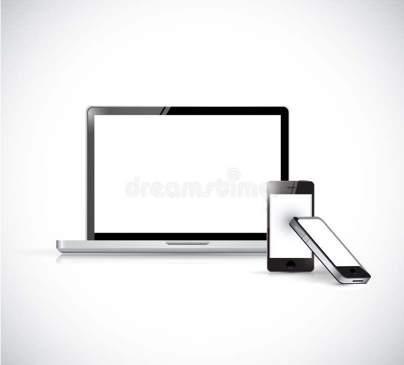 Electronic devices stock illustration. Illustration of netbook - 29249090