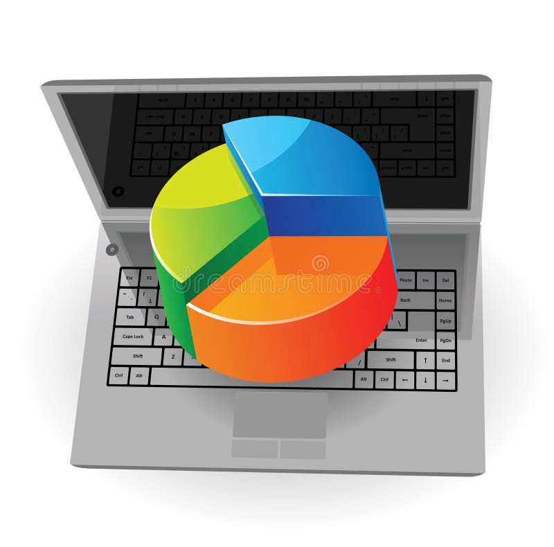 Blue bar and pie graph stock vector. Illustration of chart - 8550352