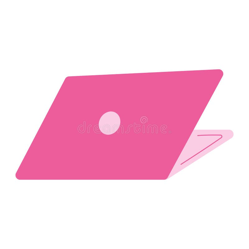 Laptop Pink Study Work Doll Icon Element Stock Vector - Illustration of ...