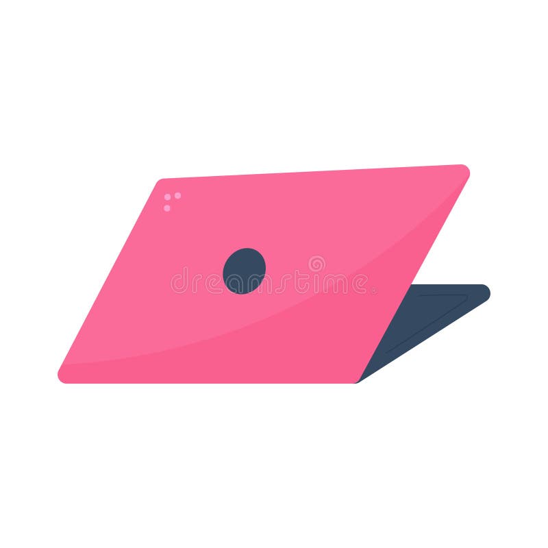 Laptop Pink Mock Up with Blank Frameless Screen - Left Perspective View ...