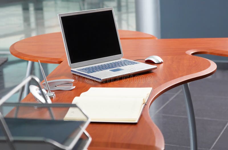 Laptop for Planning at the Modern Off Stock Photo - Image of notebook ...