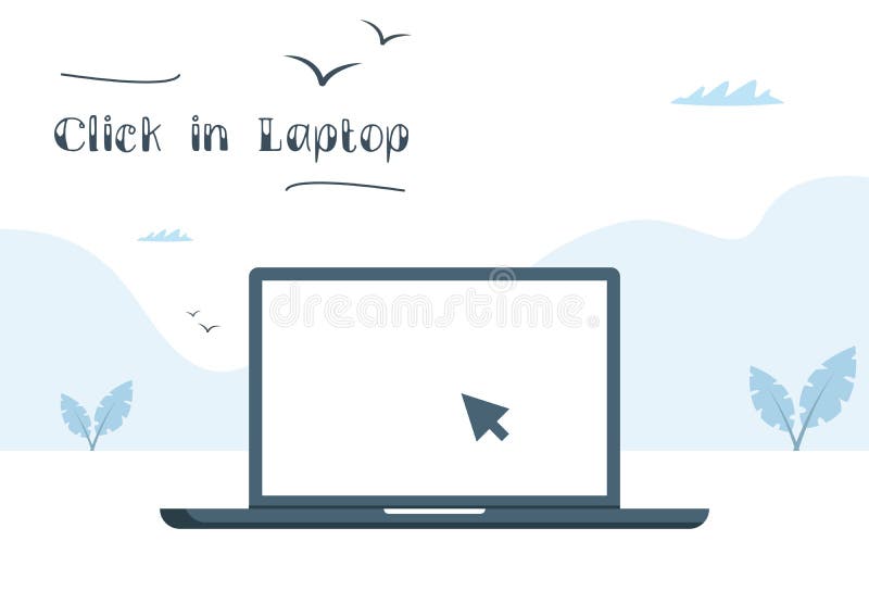 Laptop with Pointer or Cursor Icon. Click in Laptop Stock Illustration ...