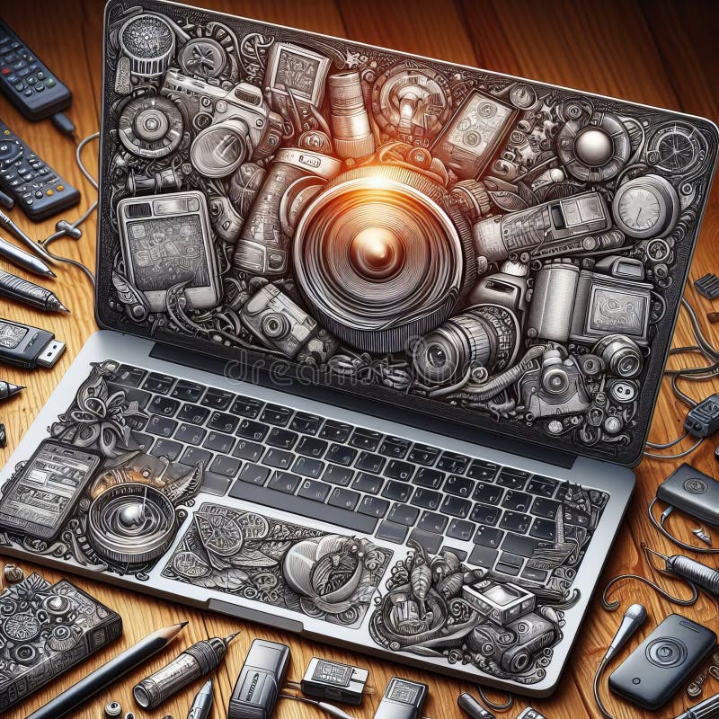 Laptop a Portable Computer, Close Up, Photo V Stock Image - Image of ...