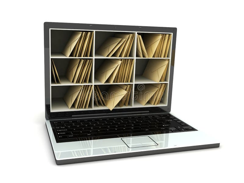 Laptop post stock illustration. Illustration of communication - 13103151