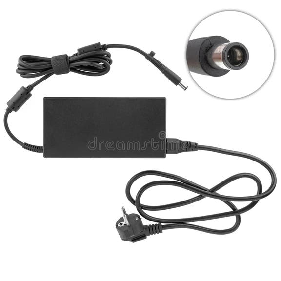 Laptop Power Adapter, Computer Accessory, on White Background Stock ...
