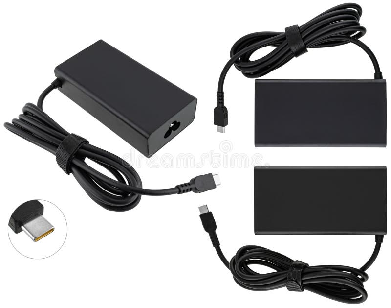 Laptop Power Adapter, Laptop Accessory, on White Background in ...