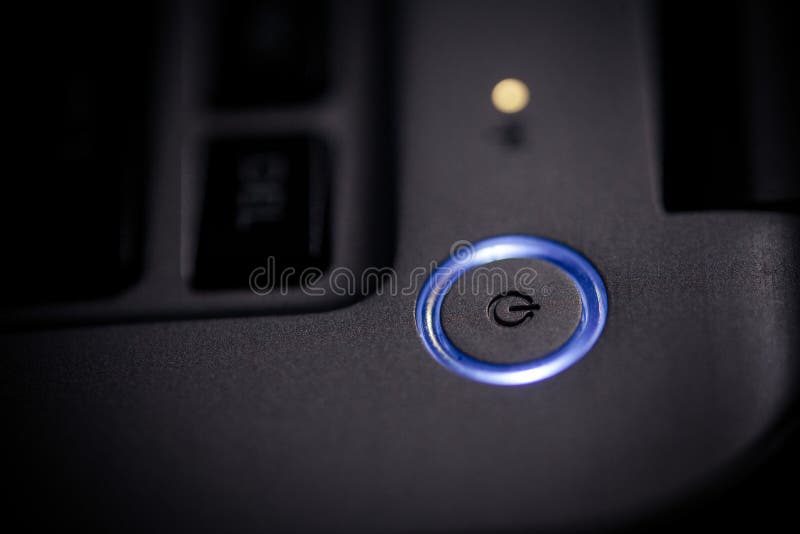 Laptop power button stock image. Image of detail, light - 81265847
