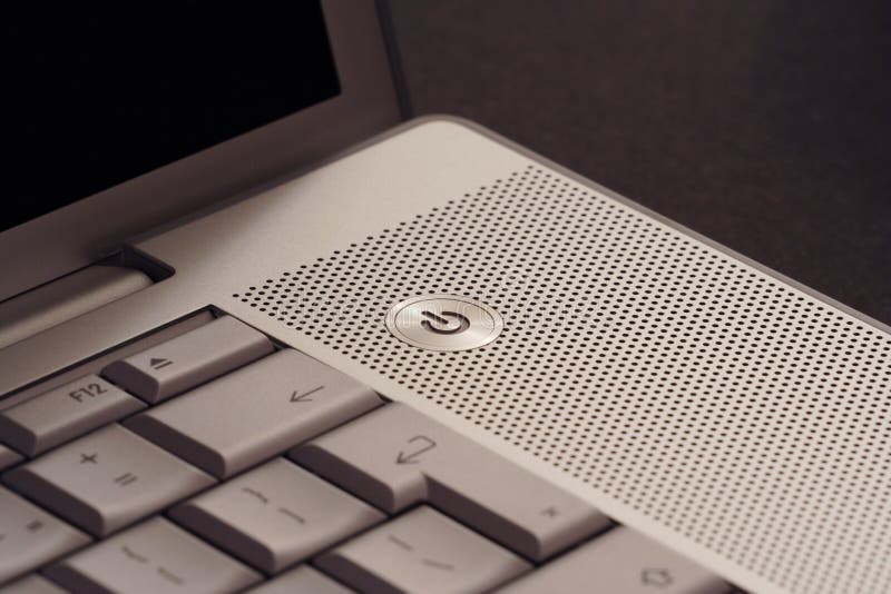 Power button on laptop stock image. Image of notebook - 6068771