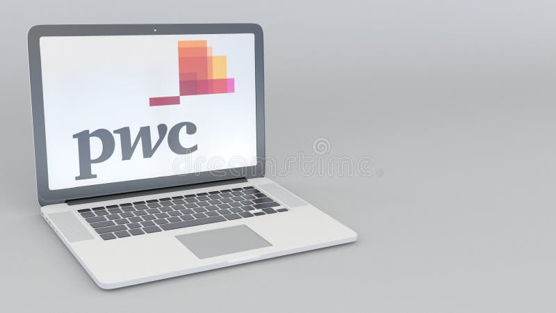 PricewaterhouseCoopers PwC Logo on the Screen in a Meeting Room ...