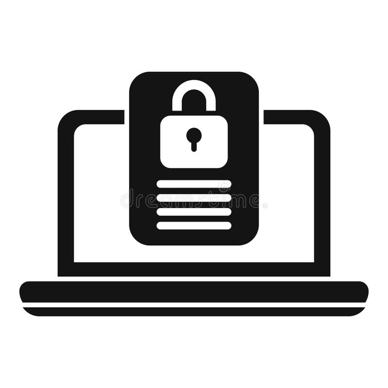 Laptop Privacy Data Icon Simple Vector. Personal Use Stock Vector ...