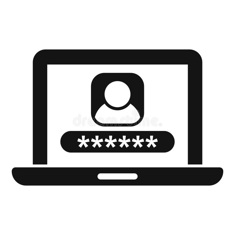 Laptop Privacy Icon Simple Vector. Data Protect Stock Illustration ...