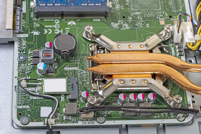 Laptop Processor Cooling System Stock Image - Image of grey, electronic ...