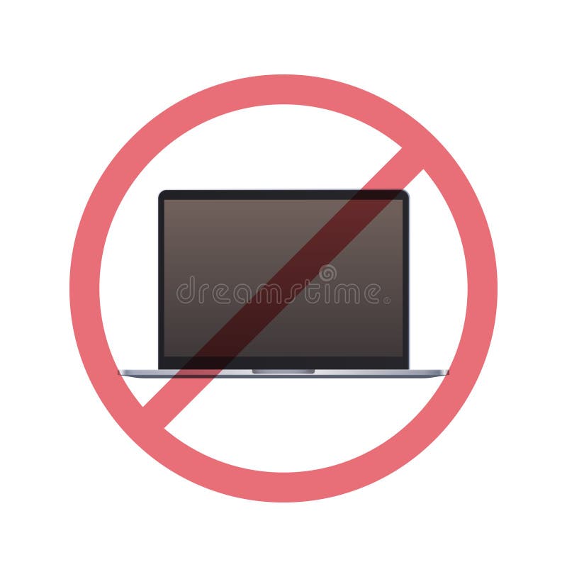 Prohibition for Use Laptop Color Icon Vector Illustration Stock Vector ...