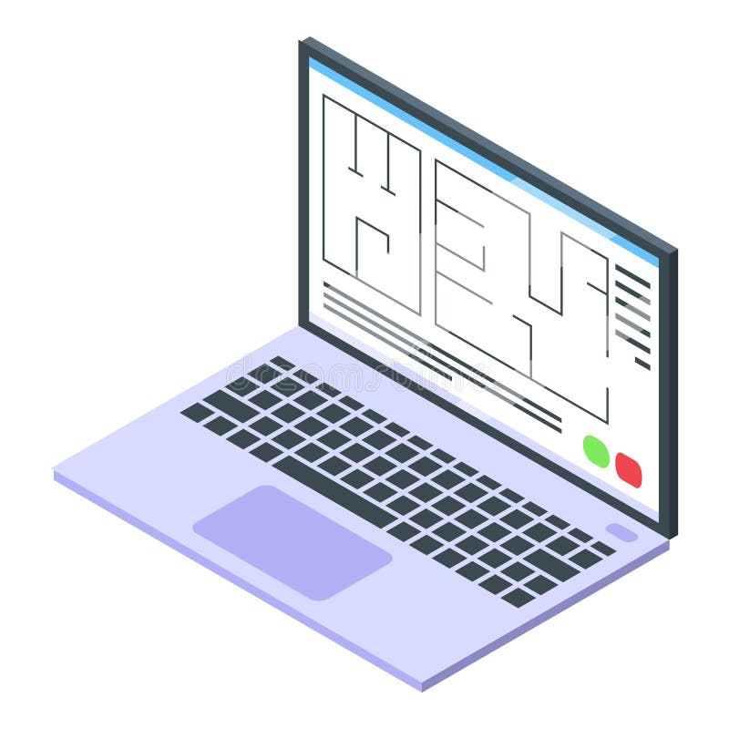 Laptop Project Designer Icon, Isometric Style Stock Vector ...