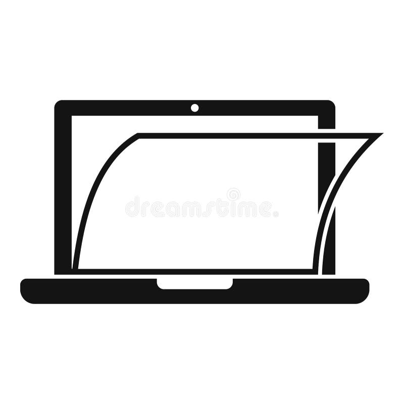 Laptop Protective Screen Icon, Simple Style Stock Vector - Illustration ...