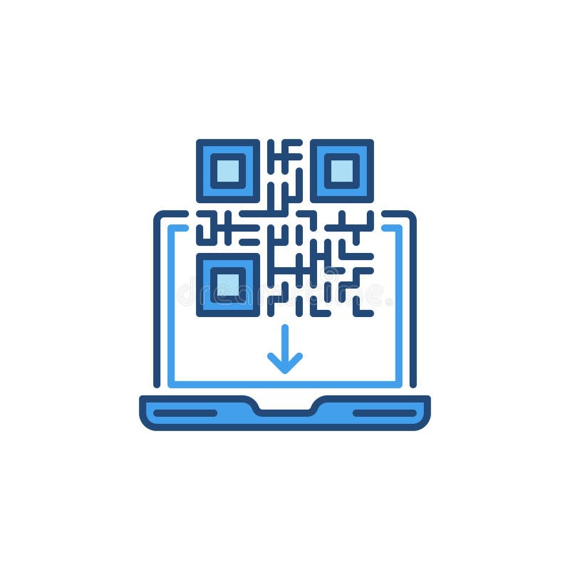 Laptop and QR Code Vector Concept Colored Icon Stock Vector ...