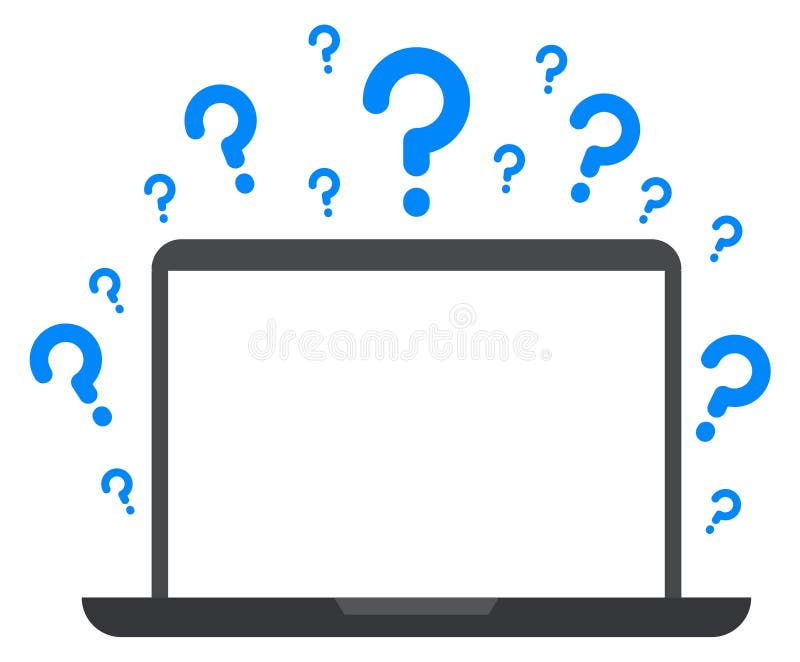 Laptop with Question Marks. Research Problem Concept Icon Stock ...