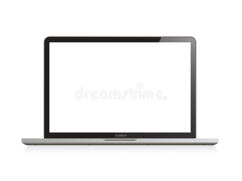 Laptop Realistic Computer in Mockup Style. Laptop Isolated on a White ...