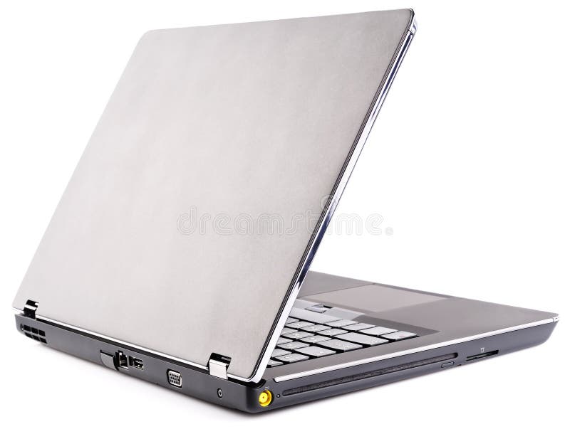 Open laptop rear view stock image. Image of equipment - 26912623