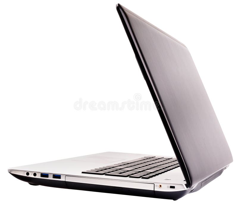 Laptop rear view isolated stock image. Image of notebook - 24938015