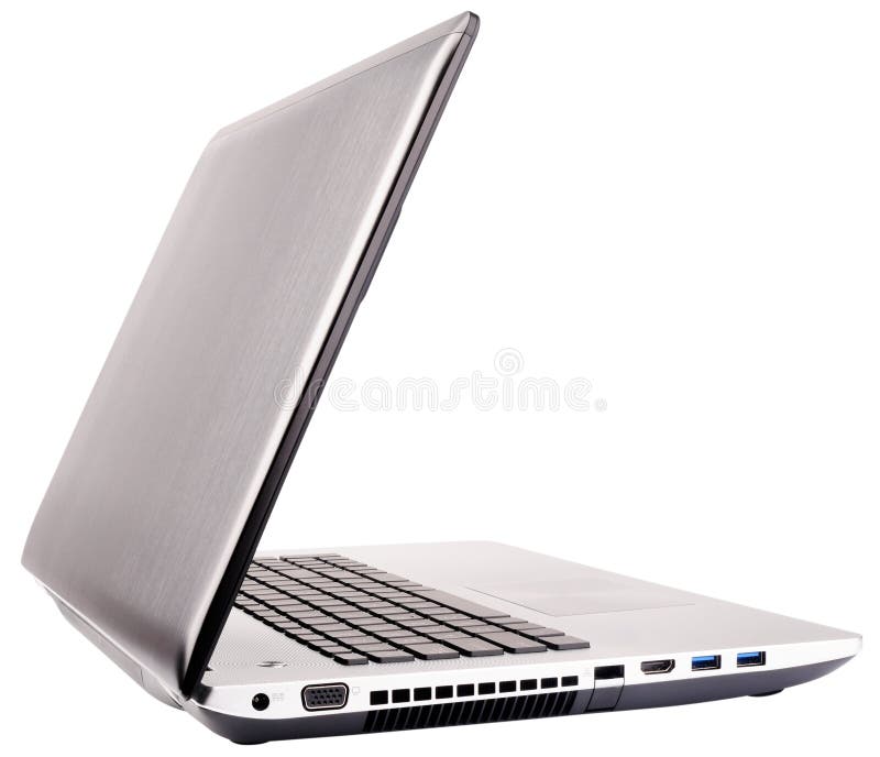 Laptop rear isometric view stock image. Image of connector - 27068347