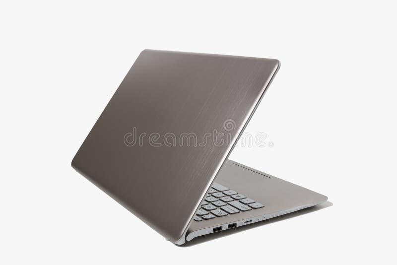 Laptop in Rear View of Body and Side Stock Photo - Image of card ...