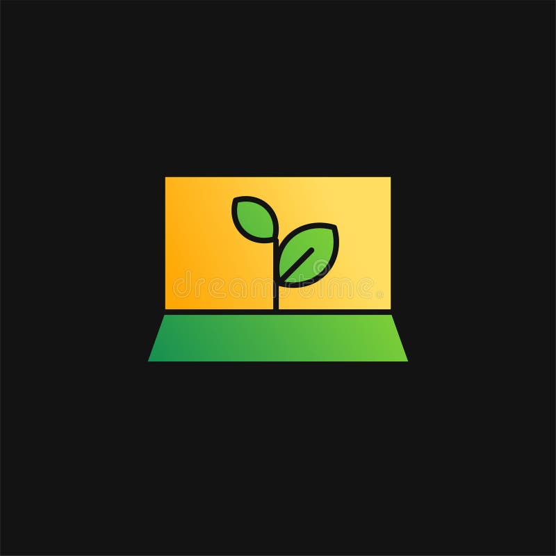 Laptop from Recycle Materials and Sprout Leaf Icon Solid Gradient. Gradient Solid Icon. Stock ...