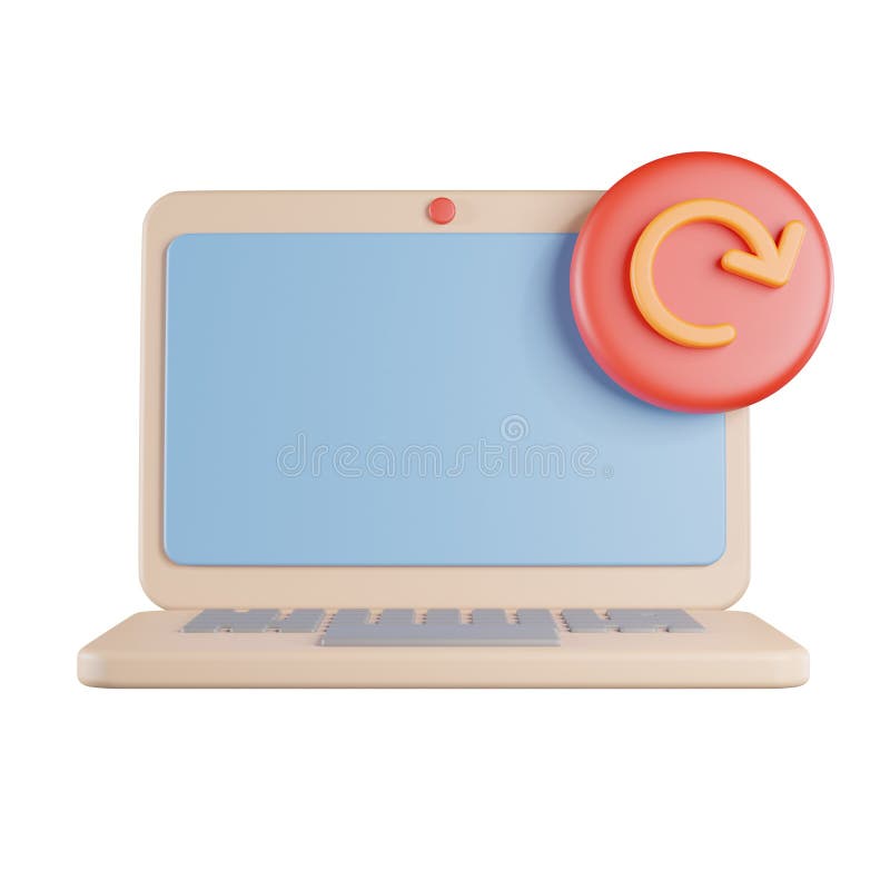 Laptop Refresh 3D Icon stock illustration. Illustration of arrow ...