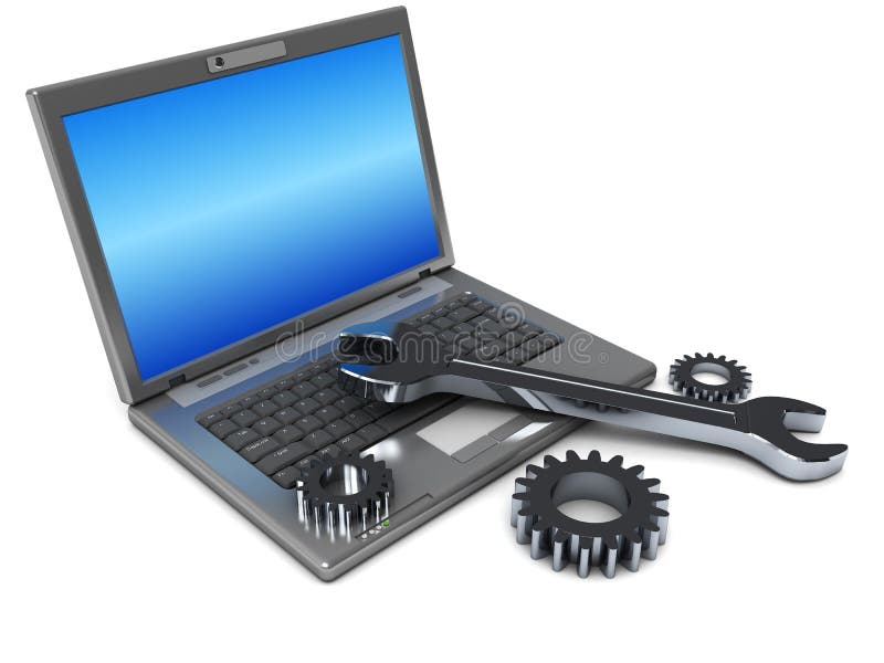 Laptop repair stock illustration. Illustration of toolkit - 15662519