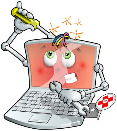 Cartoon Laptop Computer Repair Stock Illustrations – 1,308 Cartoon ...