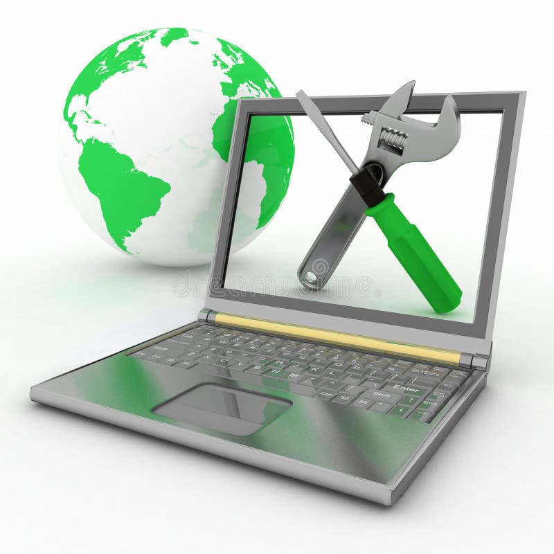 Laptop repair stock illustration. Illustration of toolkit - 15662519