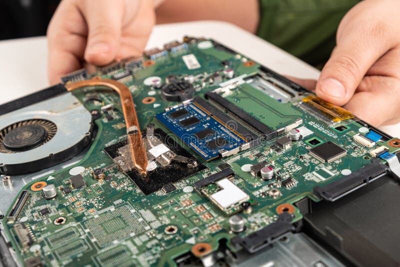 Laptop Repair and Maintenance, Replacement of Pc Components Stock Photo ...