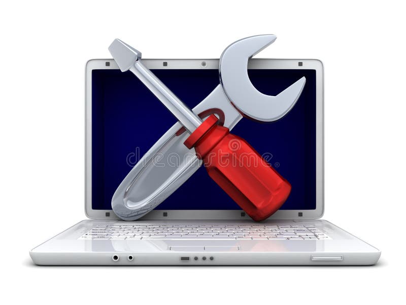 Laptop repair stock illustration. Illustration of toolkit - 15662519