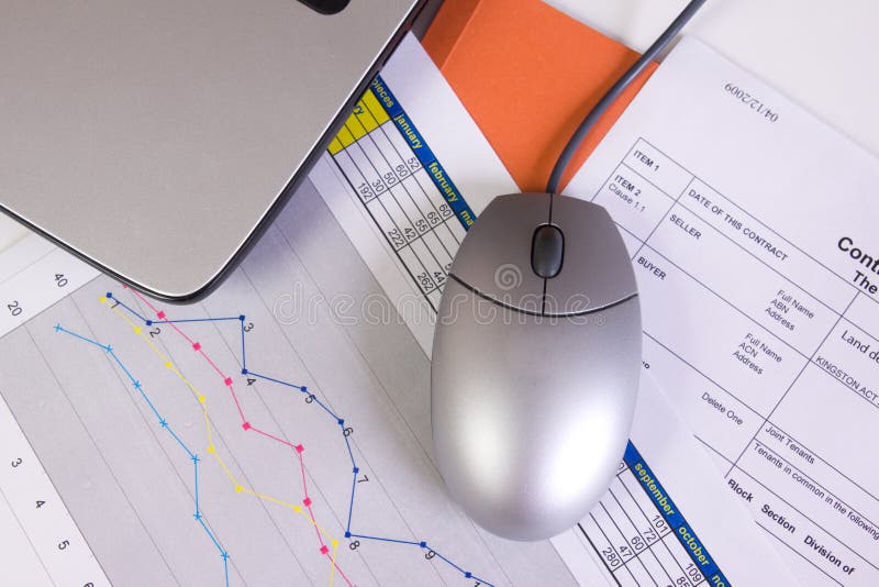 Laptop and reports stock image. Image of sales, partnership - 12454067