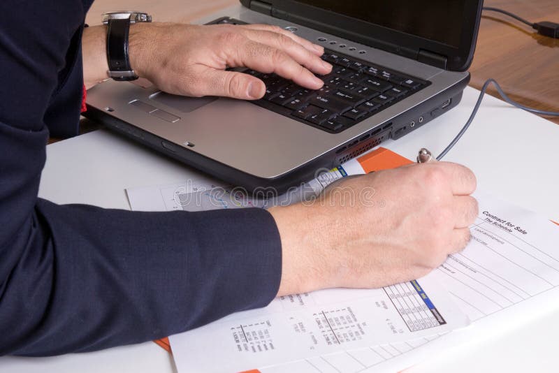 Writing reports stock photo. Image of desktop, partnership - 12454312