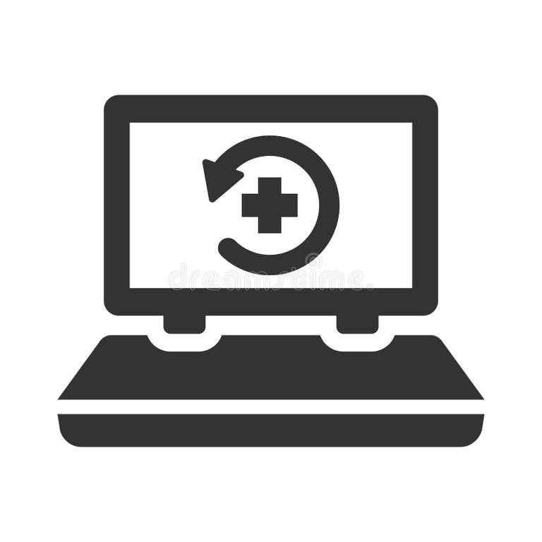 Laptop restore Icon stock vector. Illustration of reset - 315874852