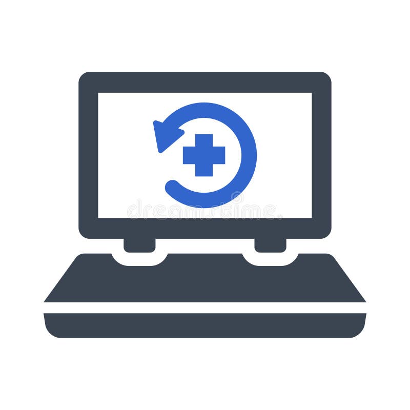 Laptop restore Icon stock vector. Illustration of maintenance - 315875083