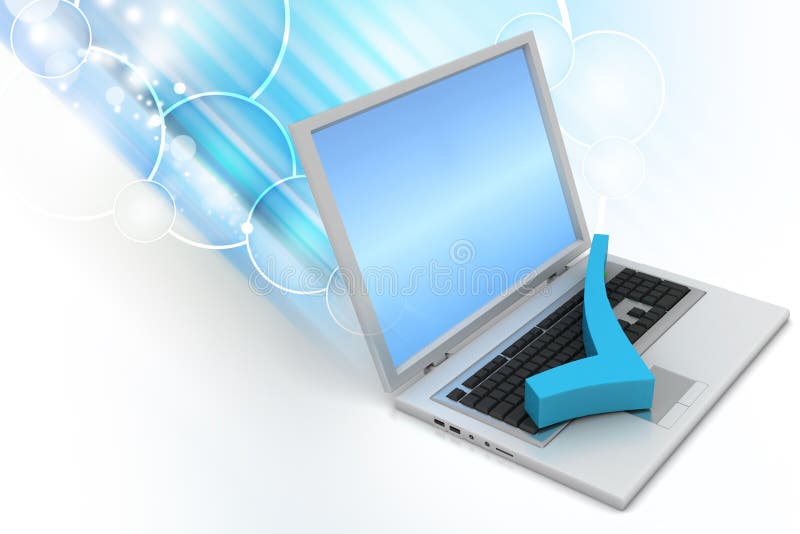 Laptop with right mark stock illustration. Illustration of screen ...