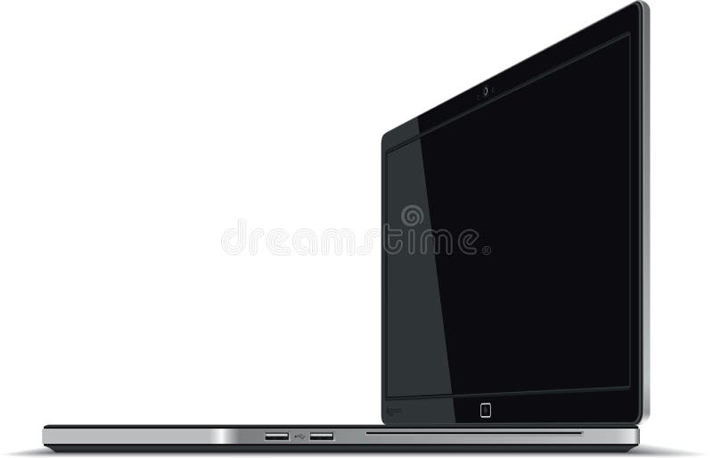 Laptop Right Side Horizontal View Stock Vector - Illustration of ...