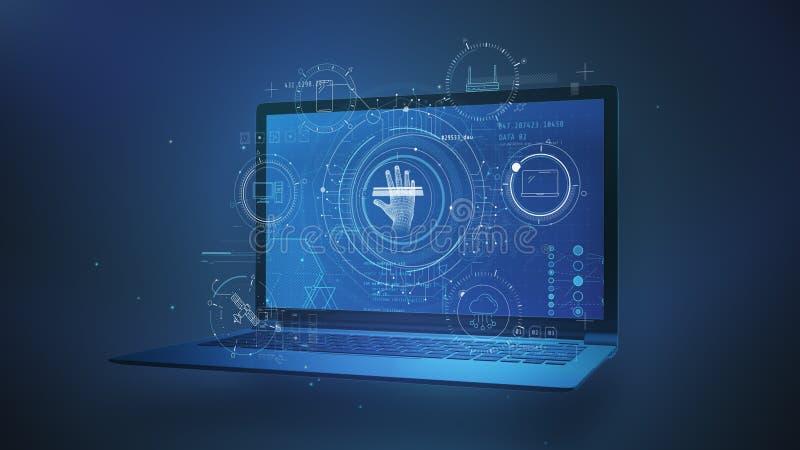 3D Laptop Display with Animated Statistical Graphics. Stock Footage ...