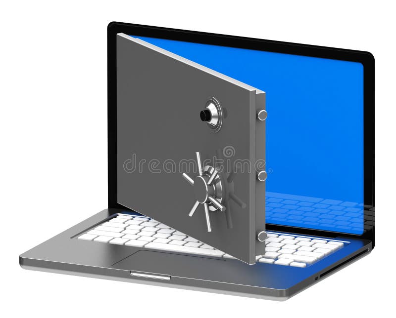 The laptop safe stock illustration. Illustration of computer - 49771761