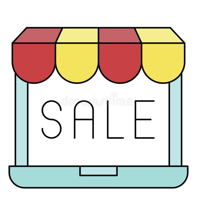 Laptop Sale Icon, Summer Sale Related Vector Stock Vector ...