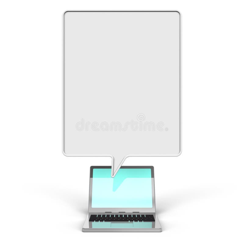 Laptop is Saying Something Front View Stock Illustration - Illustration ...