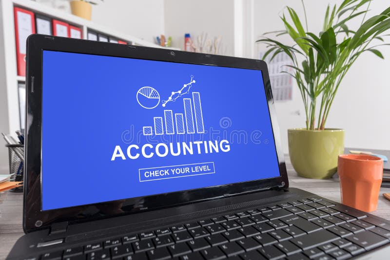 Accounting Concept on a Laptop Stock Photo - Image of level, chart ...