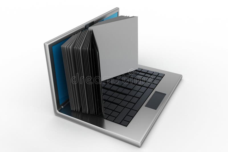Laptop screen as book stock illustration. Illustration of open - 40546016
