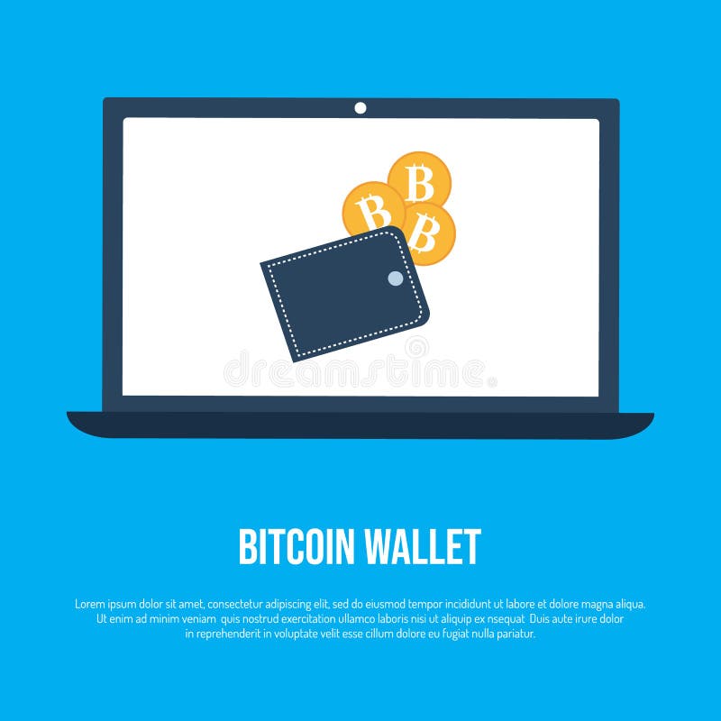 Laptop Screen with Bitcoin Crypto Wallet Stock Vector - Illustration of ...